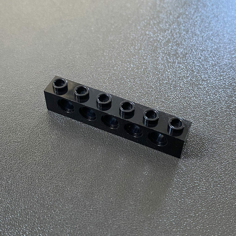 Совместимый с LEGO высокий кирпич 1x6 с 5 выступами, черный пластиковый строительный кирпич, 1 кг около 481 штук