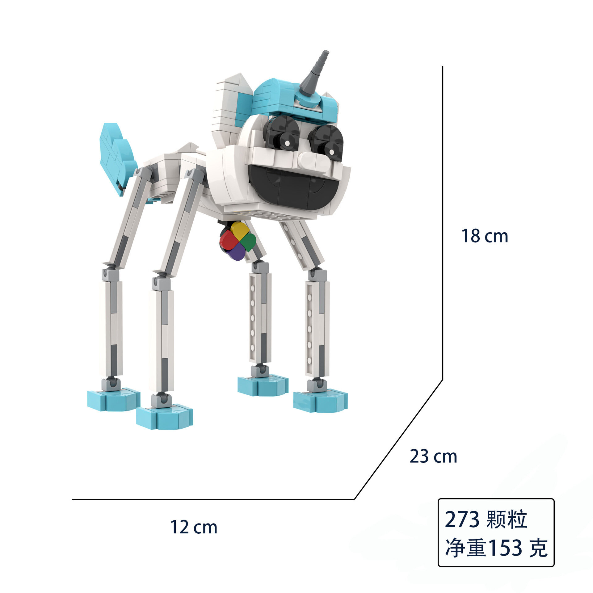 Серия Poppy3 Smiling Critters W002 Сборная фигурка животного в стиле LEGO для детей, коллекционная мини-фигурка