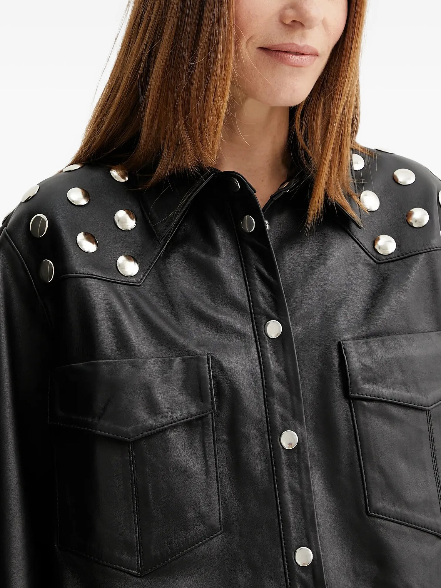 Куртка GESTUZ Studded-embellished cropped jacket, размер 42 — фото 1