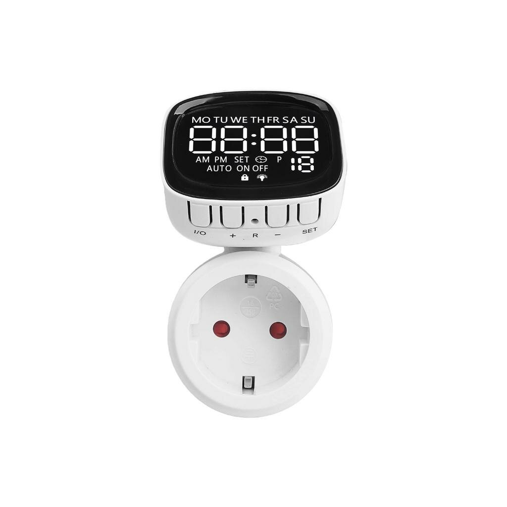 Таймер с поворотным экраном и розеткой, европейский стандарт