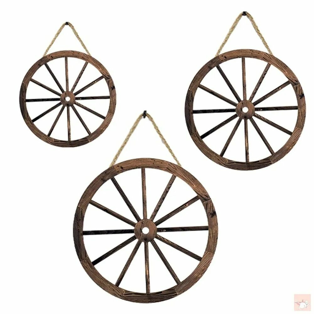 1 комплект из 3 предметов, деревянные колеса, украшение стен, подвешивание на стену