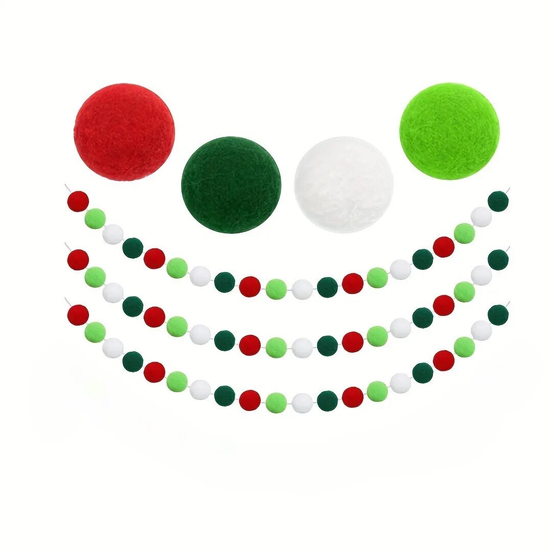 Рождественская гирлянда из войлока 3pcs, C