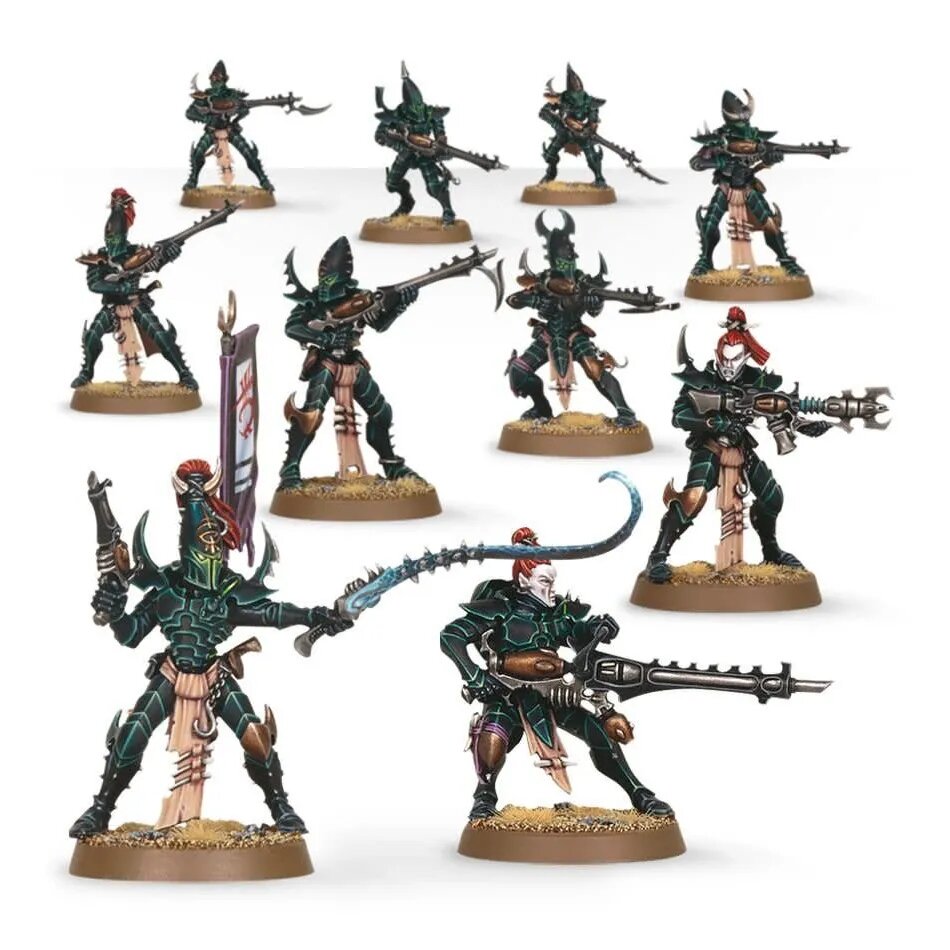 Набор Воины Кабала / Kabalite Warriors, Друкари (Тёмные Эльдары) / Drukhari (Dark Eldar), Warhammer 40k (Смола, Литье)