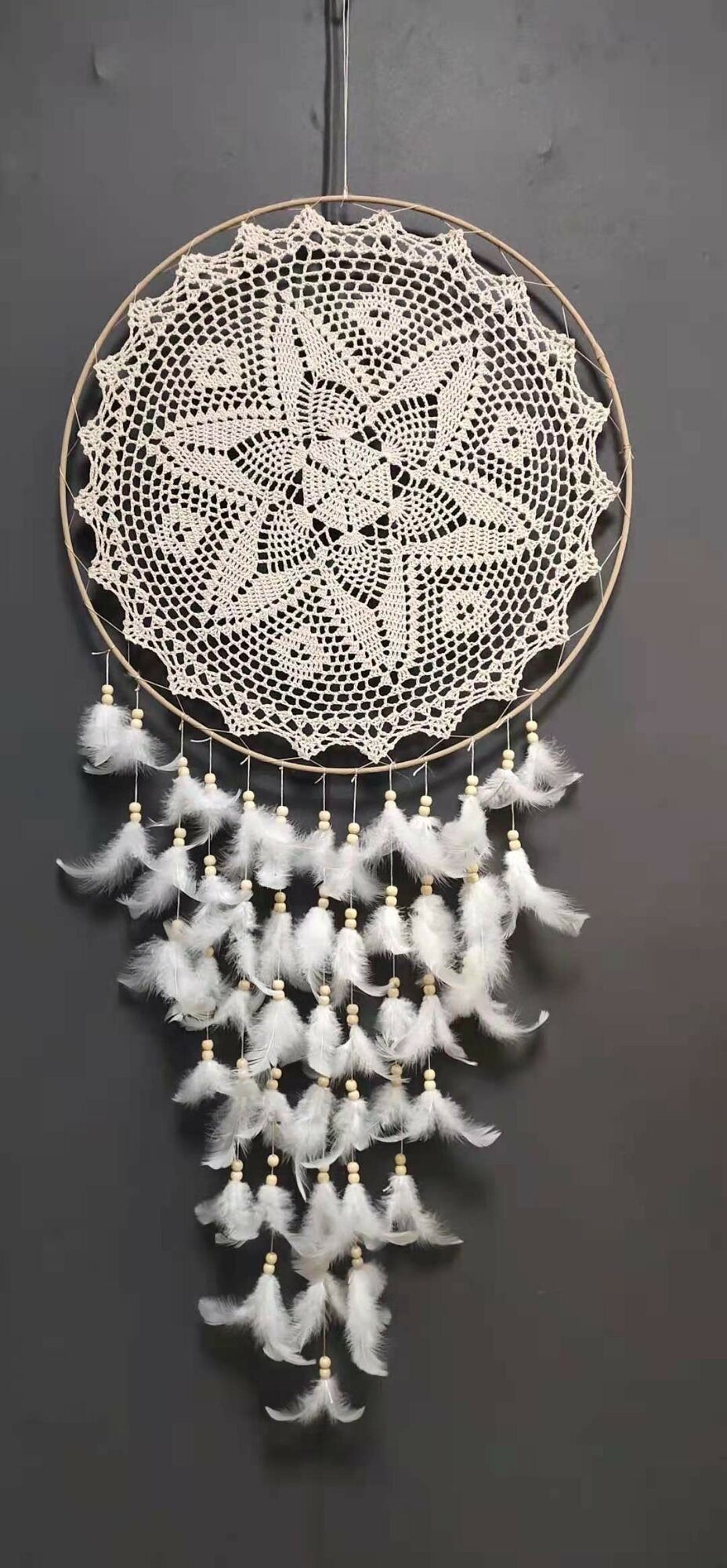 Подвеска Кофе Кружево Ловец снов Орнамент Скандинавский стиль Домашнее перьевое ремесленное украшение Креативный ветряной колокольчик Подвесное украшение