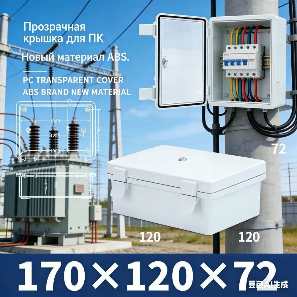 Водонепроницаемая Электрическая Коробка Для Улицы Белого Цвета 17X12X7Cm