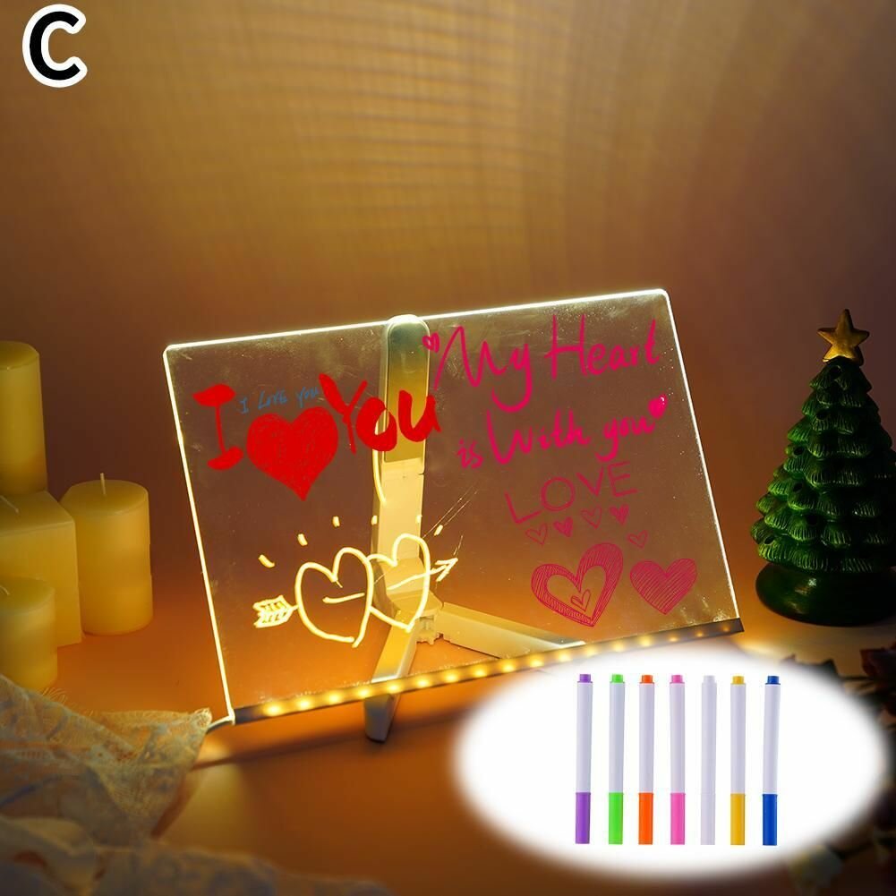 Прозрачный ночник и красочные ручки для рисования