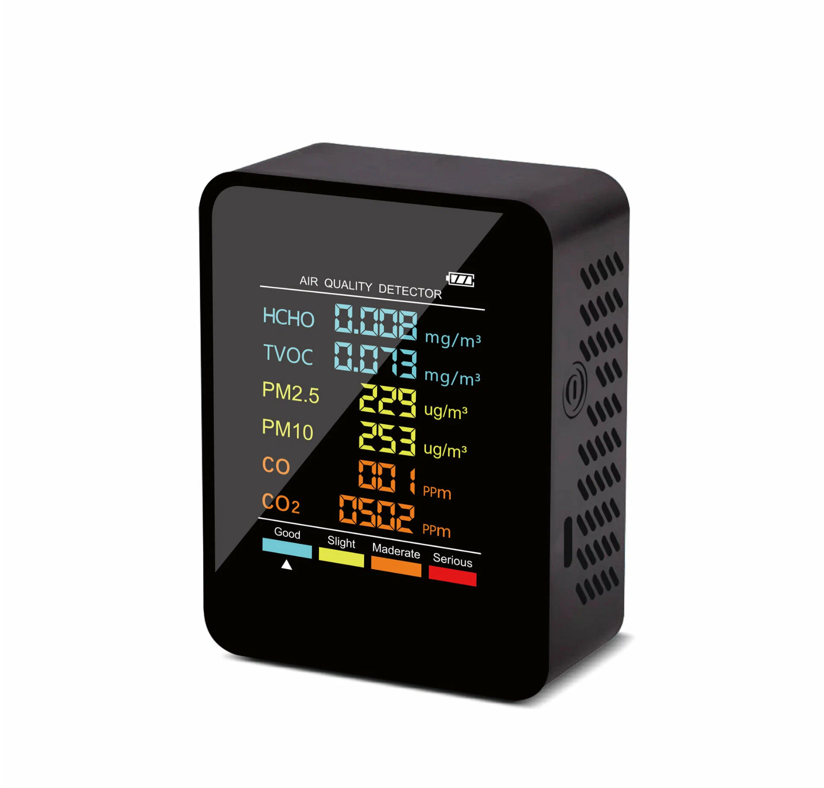 Монитор качества воздуха, настенное крепление, дисплей, USB, 9 см x 7 см x 3.5 см