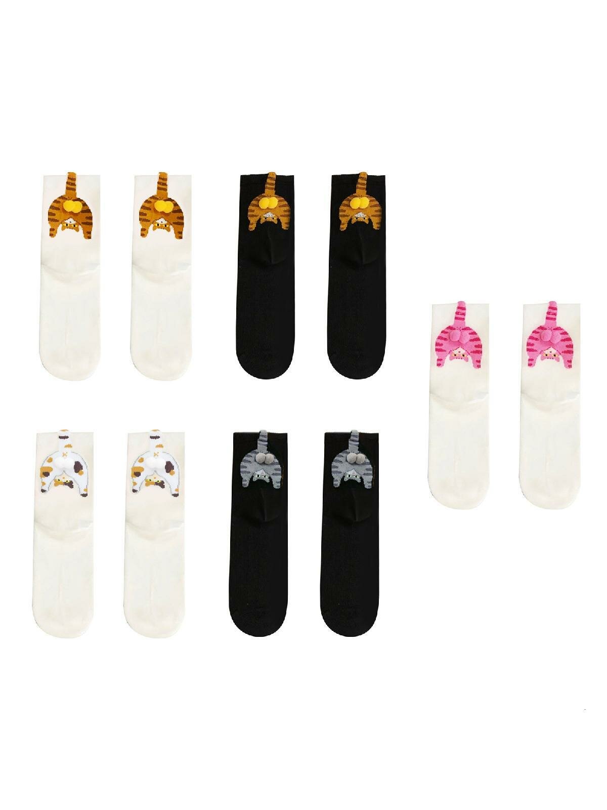 Носки детские с принтом котов, полиэстер, 5 моделей