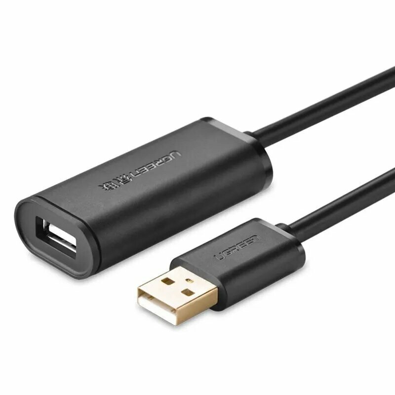 Кабель для мобильных устройств USB 2.0 Type-A/USB 2.0 Type-A, 10 м, черный