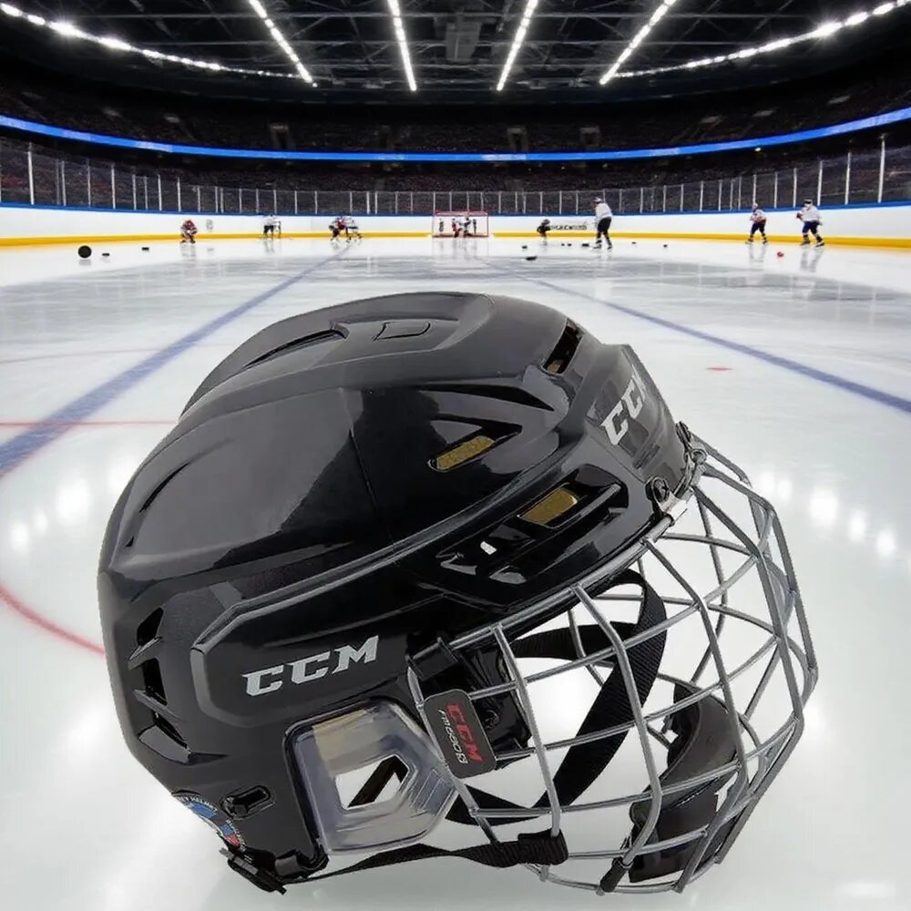 Шлем защитный CCM для хоккея, размер 60-64, ABS пластик, закрытая форма, для взрослых