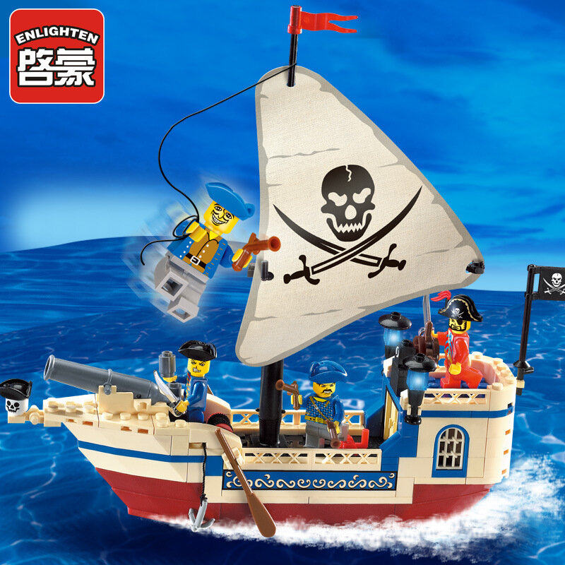 Строительные блоки для детей, совместимые с Lego, игрушки для сборки, маленькие частицы, модель жемчуга, карибский пиратский корабль