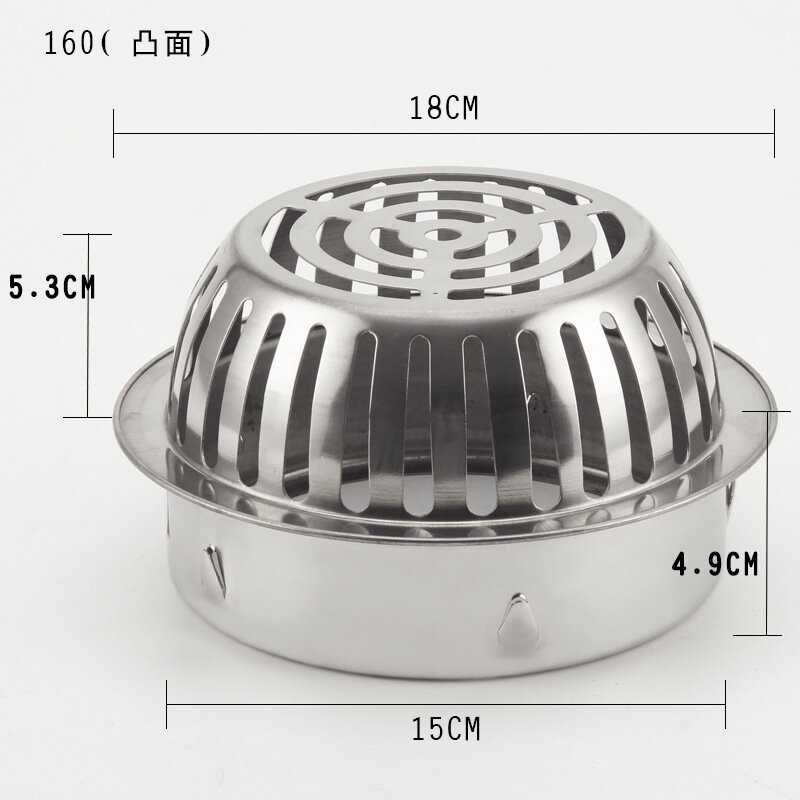 Нержавеющая сталь, круглый слив для пола, крышка сливного отверстия, карточный тип, большой слив, антизасорение, дренаж для дождевой воды на улице