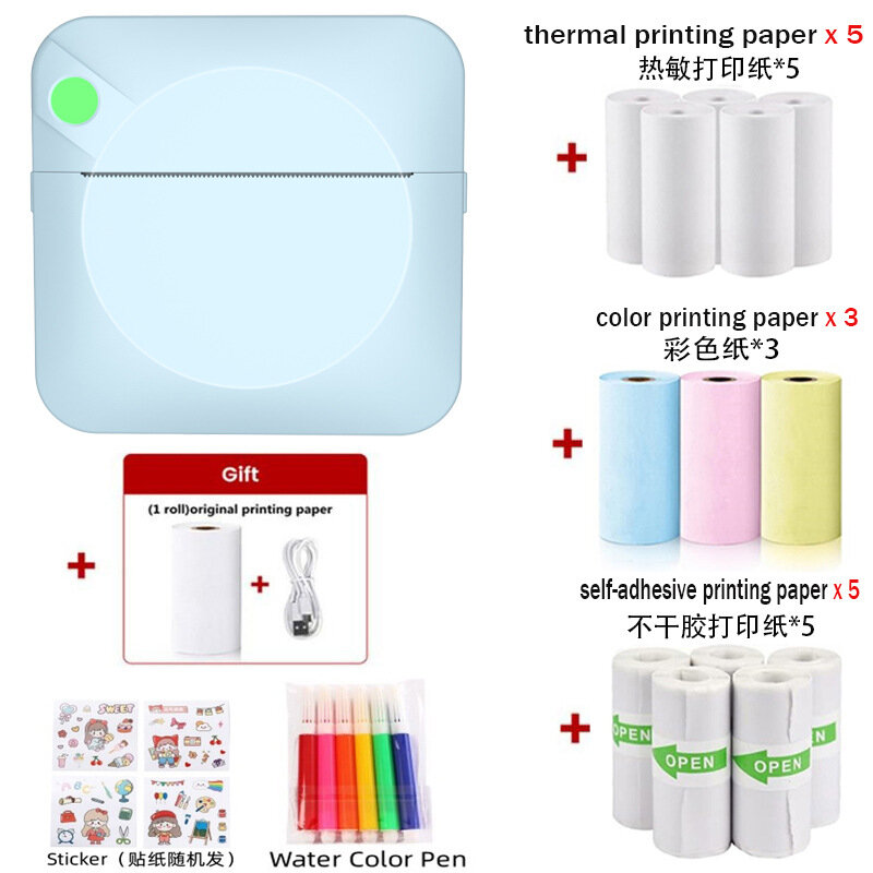 Портативный мини-принтер для кросс-граничной печати, беспроводной, подключаемый к мобильному Bluetooth, безчернильный принтер для наклеек и фотографий