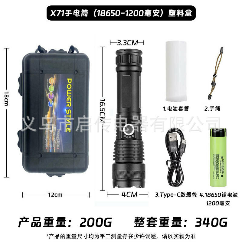 Трансграничный алюминиевый сплав яркий фонарик сверхяркий длительный срок службы USB зарядный фонарик наружный