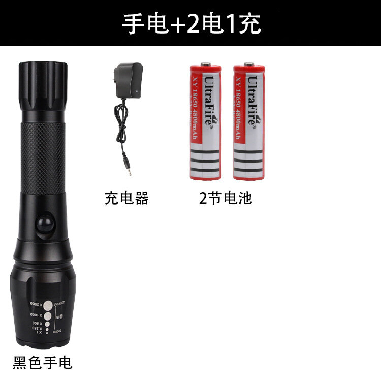 T6 Wick сильный свет фонарик 18650 батарея Регулируемый фокусный длинный выстрел открытый Велоспорт освещение