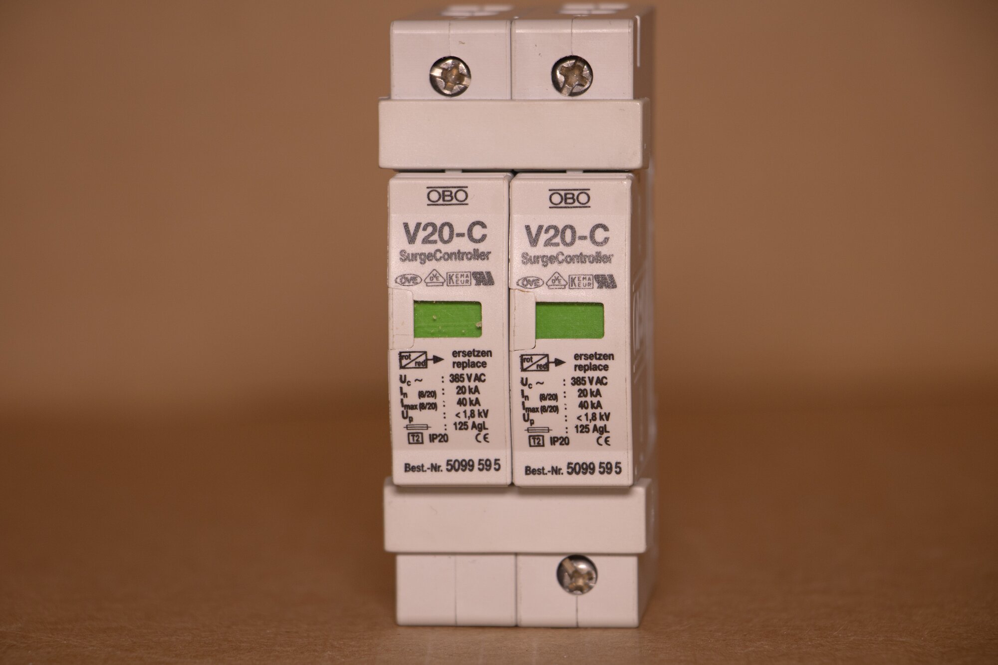 УЗИП для силовых сетей 2 пол. (Класс II), 280 В (V20-C 2+FS-280) | код 5094632 | OBO Bettermann