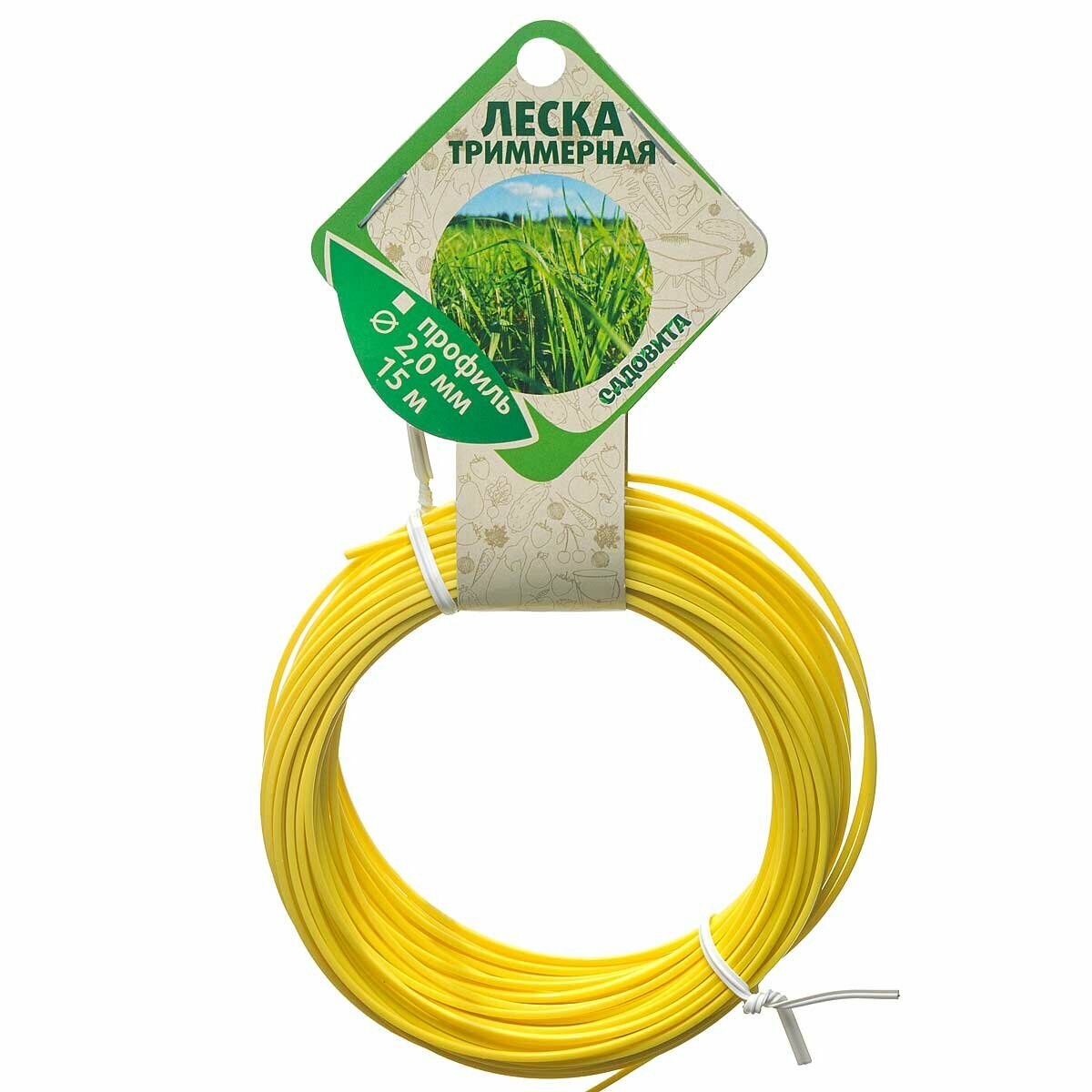 Леска садовита, для триммера, форма "квадрат", диаметр 2 мм, длина 15м