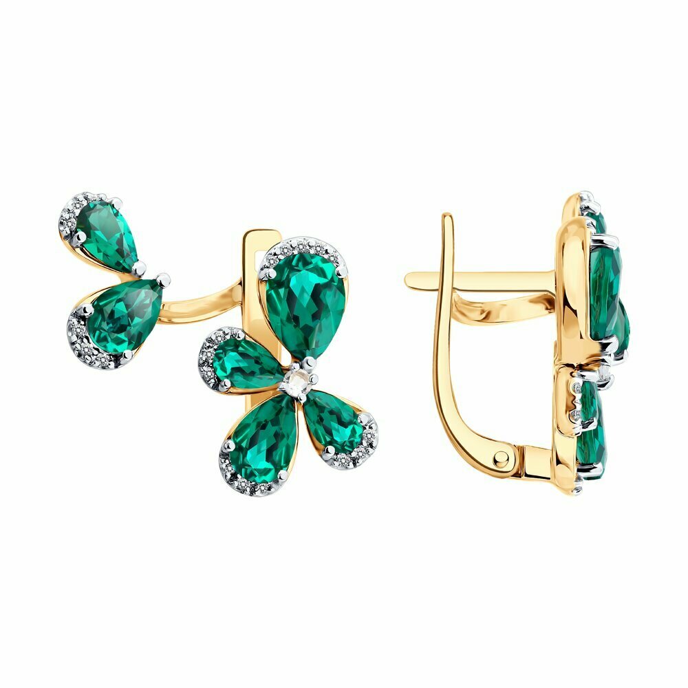 Серьги, красное золото, 585 проба