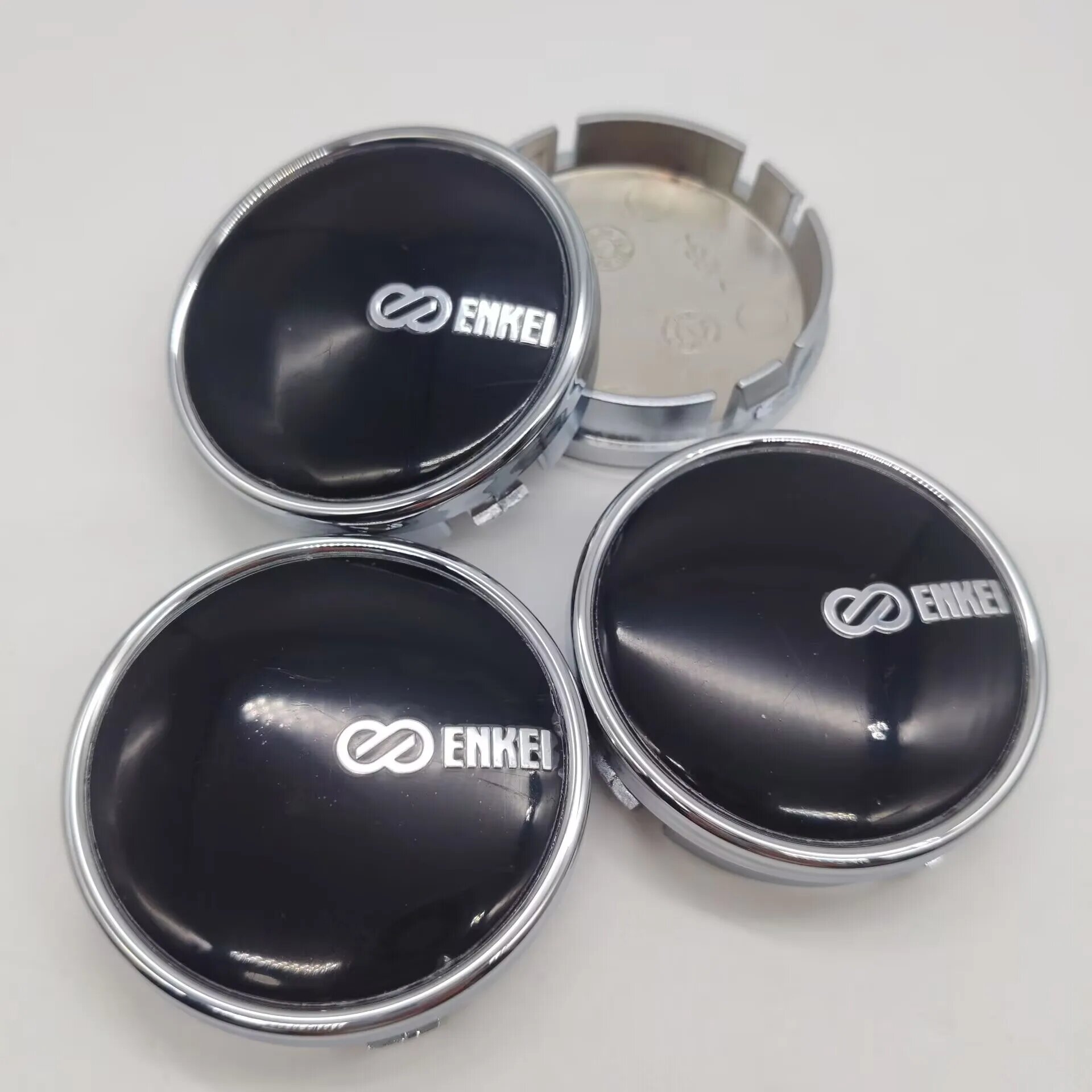 4 шт. колпачки для дисков (внешний диаметр 64 мм, внутренний диаметр 61 мм) в стиле Enkei Racing, защитные накладки на диски с эмблемой, подходят для автомобилей Volvo, аксессуары для авто Silver Cap ENKEI S