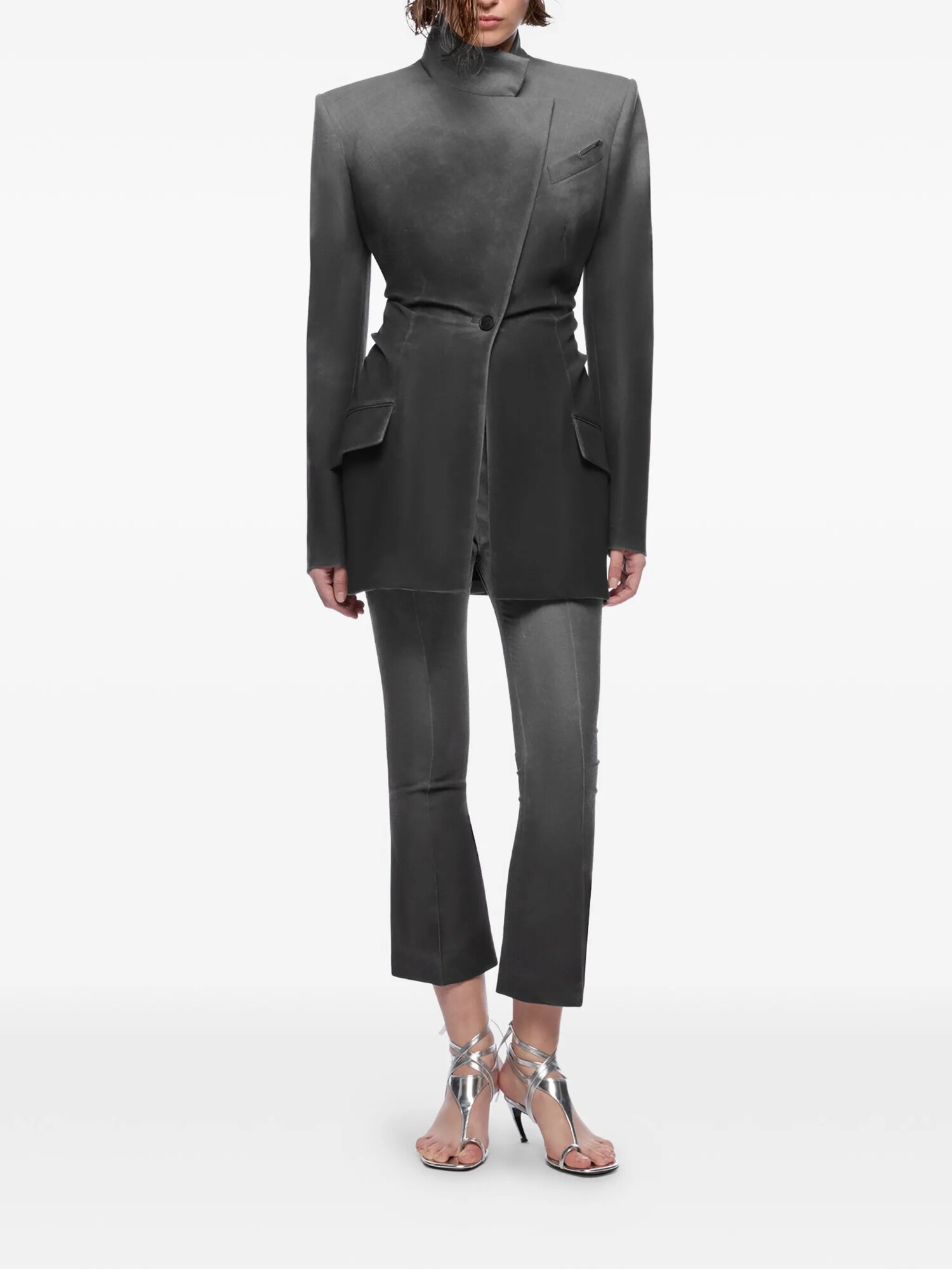 Брюки клеш The Attico Panelled trousers, размер 42, серый — фото 1