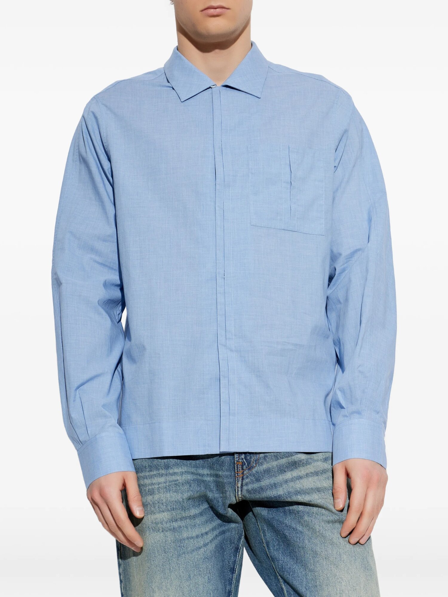Рубашка Maison Margiela Pocket shirt, размер 50, синий — фото 1