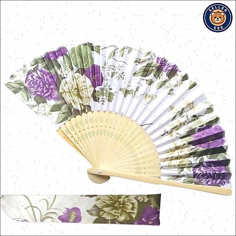 Складной цветочный веер для женщин в китайском и японском стиле для танцев и декора, - 9