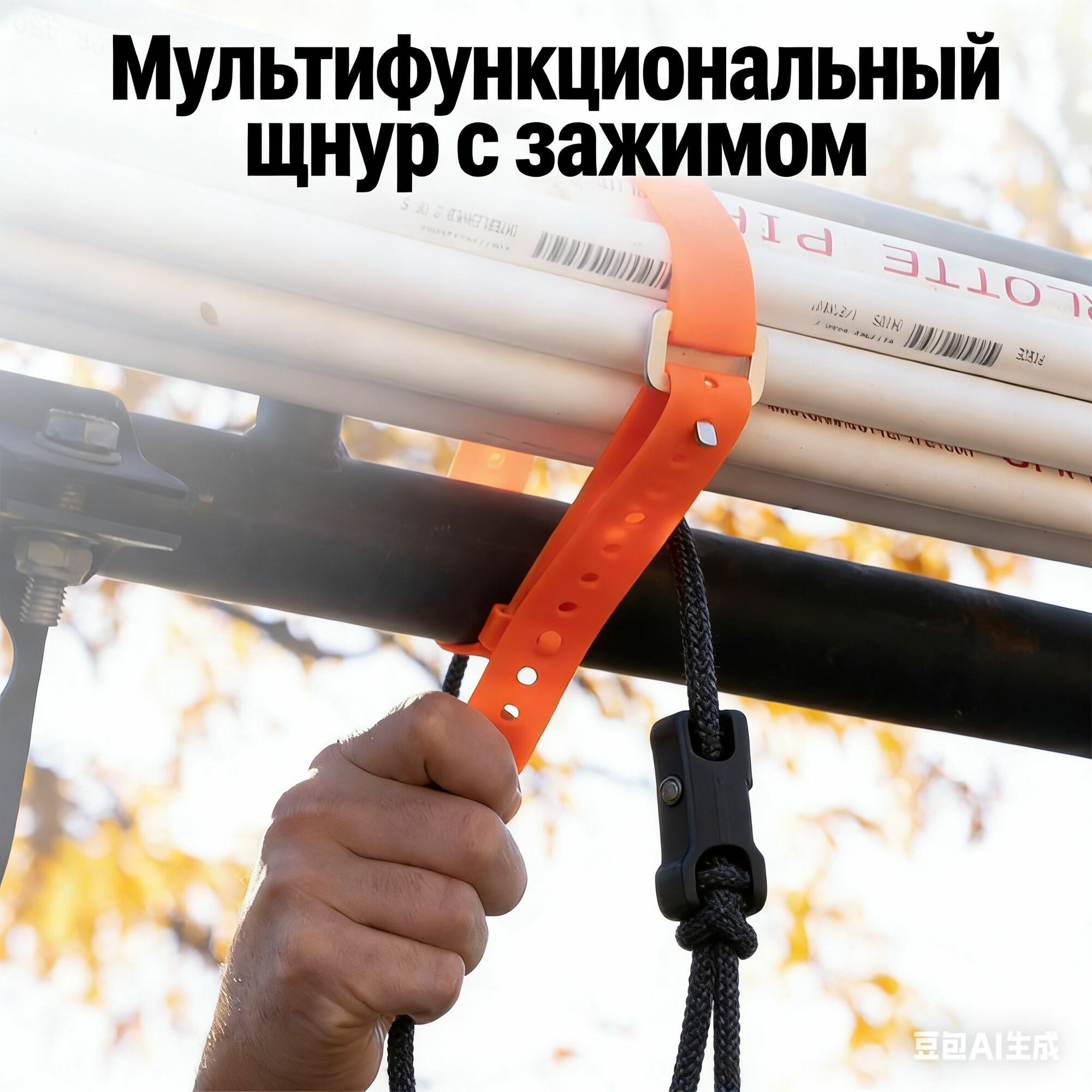 Универсальная многоразовая стяжка для кабелей, 45 см, 1 шт.