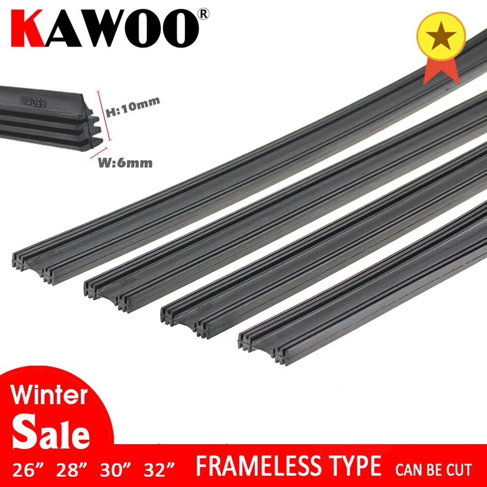 2 шт, высококачественные безрамные резиновые автомобильные щетки стеклоочистителя, запасные полоски для ветрового стекла 6 мм, 26 "28" 30 "32", автомобильные аксессуары для лобового стекла 2pcs 28 inch 700mm