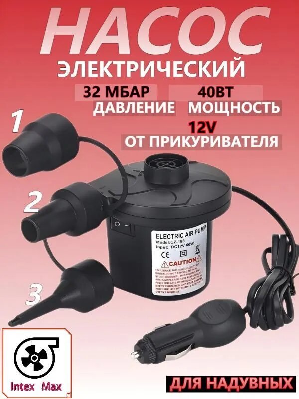 Насос для лодки ПВХ, SUP-досок, матрасов, батутов, электрический Skipper, насос-турбинка для надувных лодок, максимальная мощность 40 Вт