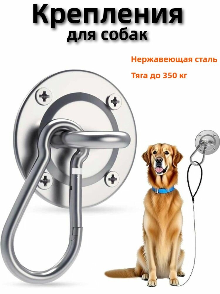 Анкерное крепление из нержавеющей стали для фиксации поводка, троса или качелей надёжная скоба для стены