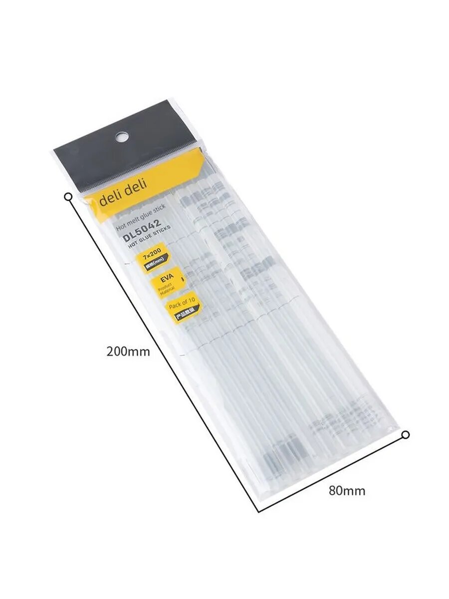 Клеевые стержни Deli 7ммх200мм, 10 шт, EVA