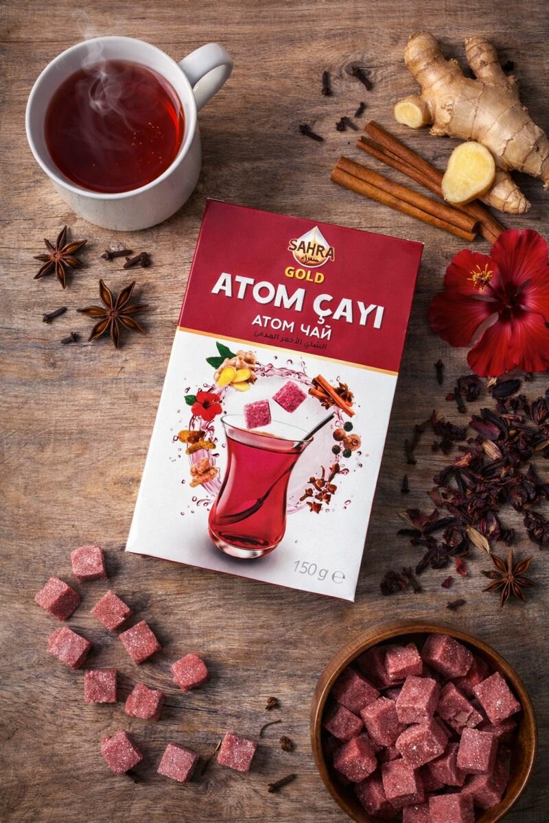 Натуральный травяной чай Sahra-Gold ATOM 150гр в кубиках