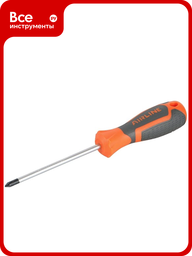 Крестовая отвертка AIRLINE PH1x300мм, магнитный наконечник, пласт. подвес ATAV311