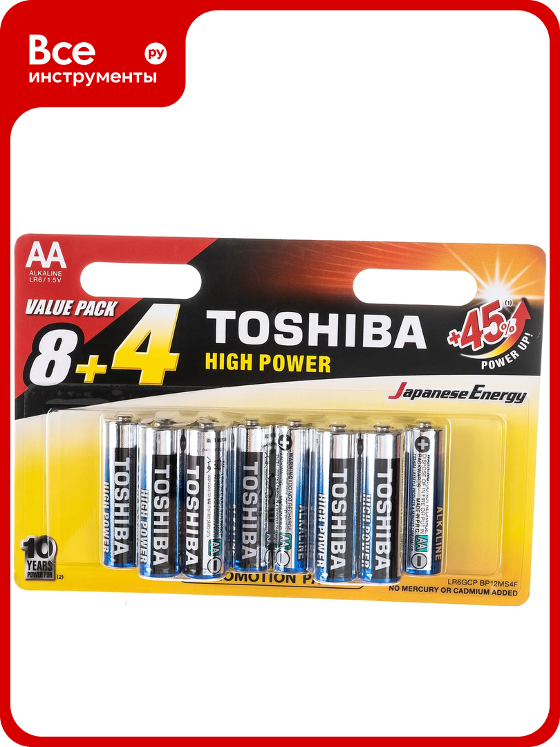 Алкалиновый элемент питания Toshiba LR6 3453 щелочной AA батарейный блок для устройств с длительным сроком службы