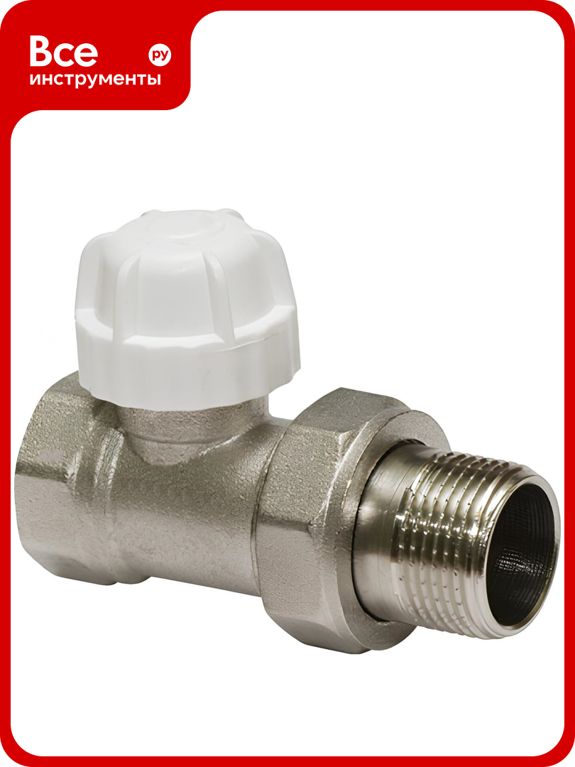 Термоклапан с колпачком М30х1 5 TEBO ВН/НАР 1/2 прямой T-TA. Тк.902.12. CN латунный корпус с никелированным покрытием