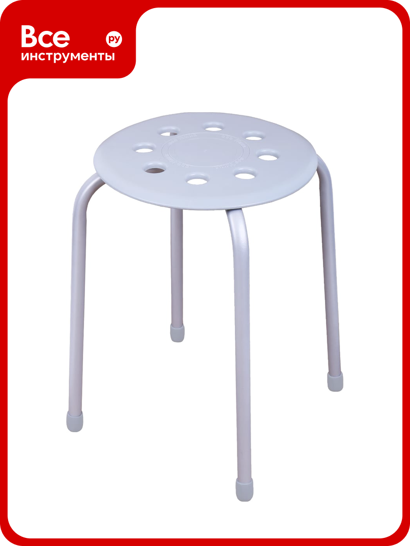 Табурет с пластмассовым сиденьем Nika ТП01/СР серый