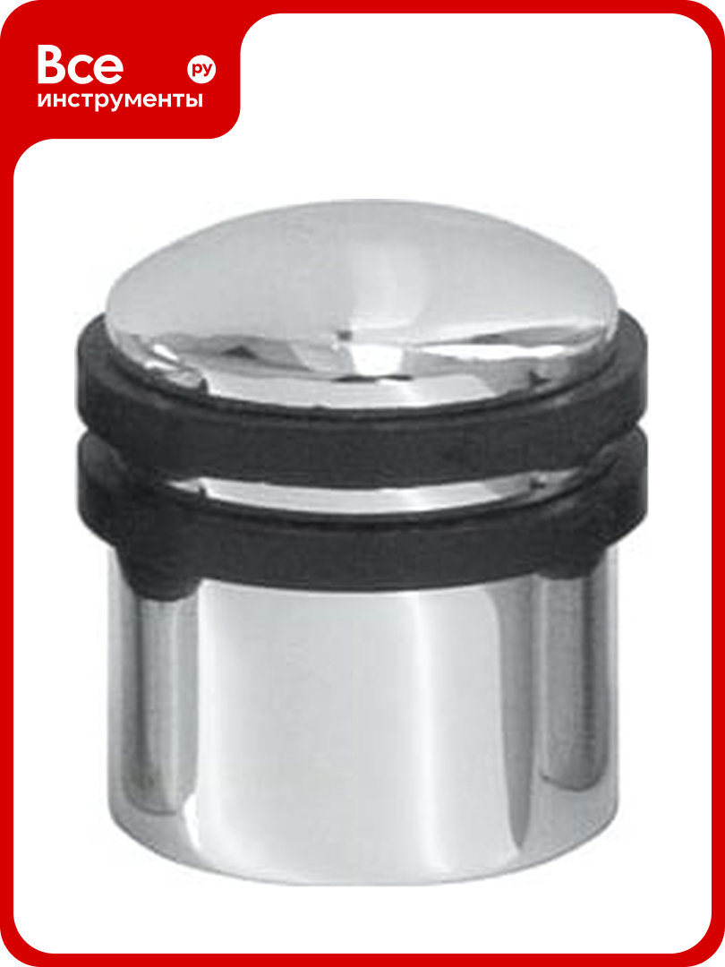 Дверной упор ARMADILLO DH062ZA CP Хром 15116, напольный тип установки, гальваническое покрытие, отбойник с черной шайбой