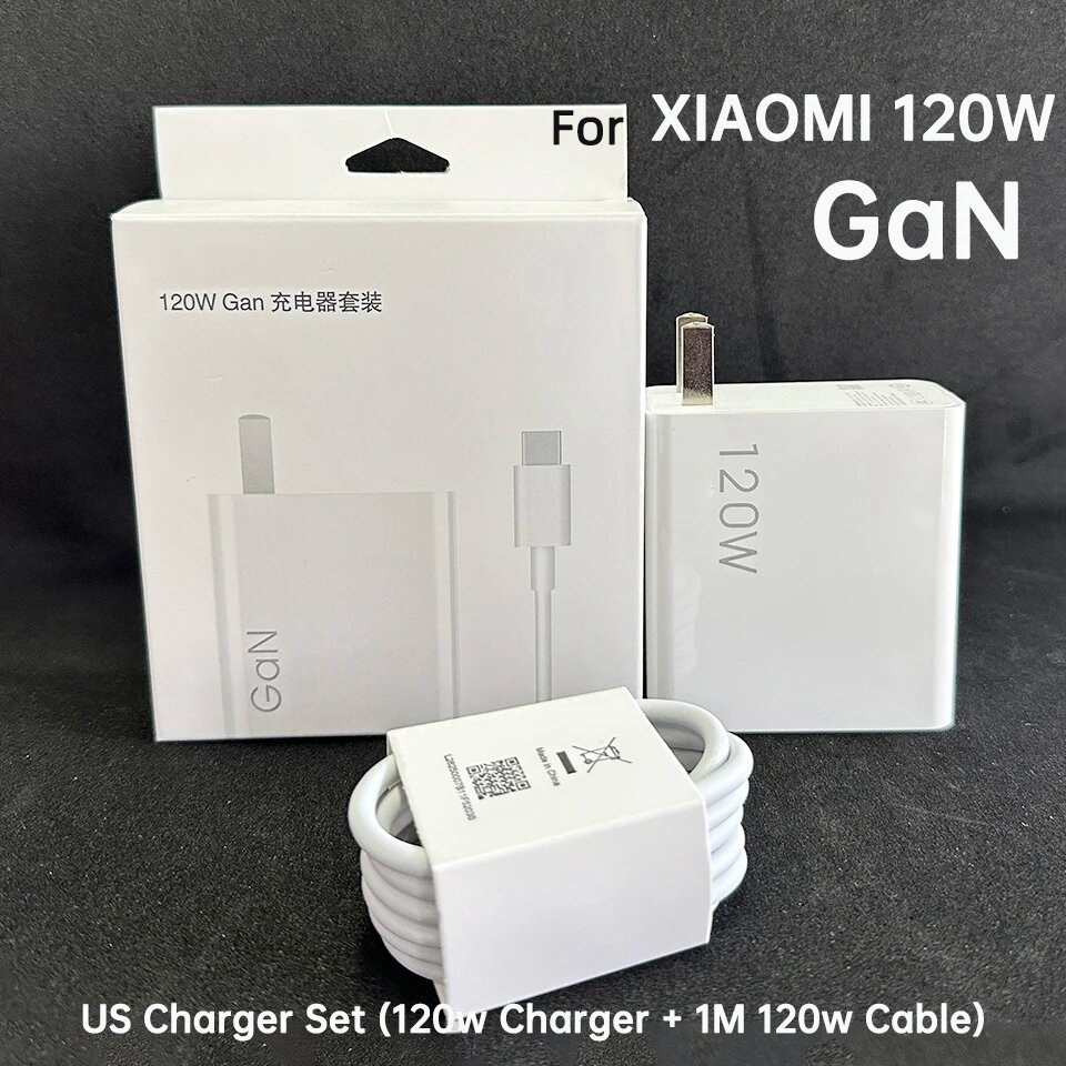 Оригинальное зарядное устройство Xiaomi GaN 120 Вт с кабелем USB Type-C, турбо-зарядка, сетевой адаптер для Xiaomi Mi 15, 17, 14 Pro, Poco F7 Ultra, F8, X7
