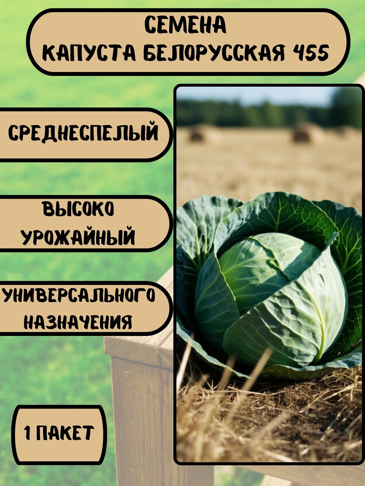 Капуста Белорусская 455, семена 10 шт