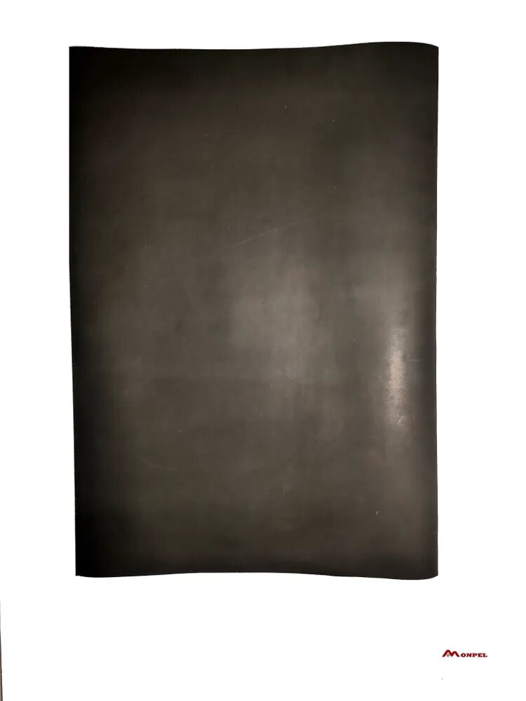 Натуральная итальянская кожа краст растительного дубления, Monpel Italia, артикул Crust Vega Nero, толщина 2,5-2,7 мм. Формат А4 (210х297 мм)