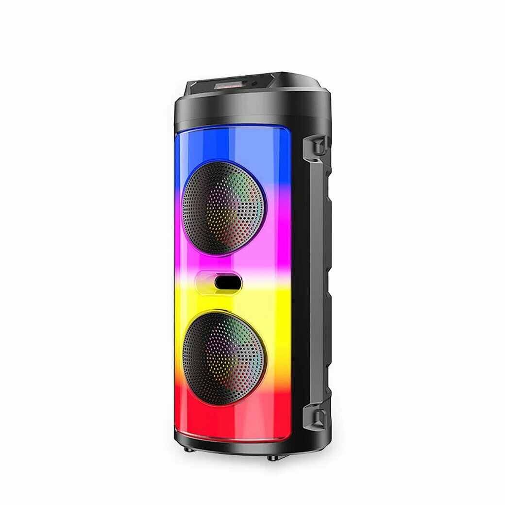 Большая беспроводная портативная Bluetooth колонка 4248, Светомузыка, Караоке, LED подсветка, 1800 mAh, AUX, USB, Черный