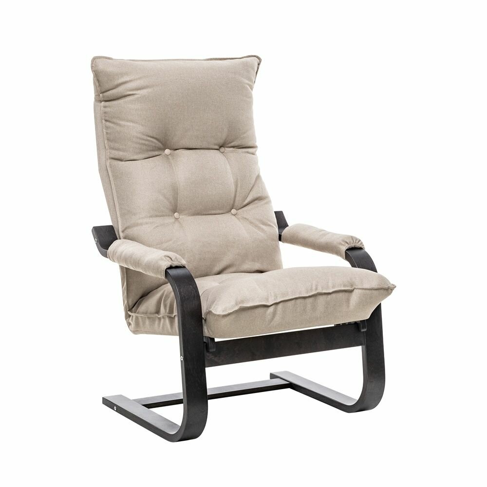 Кресло трансформер для отдыха Оливер, Кресло качалка с пружинящим эффектом, Венге текстура, рогожка Malmo 05