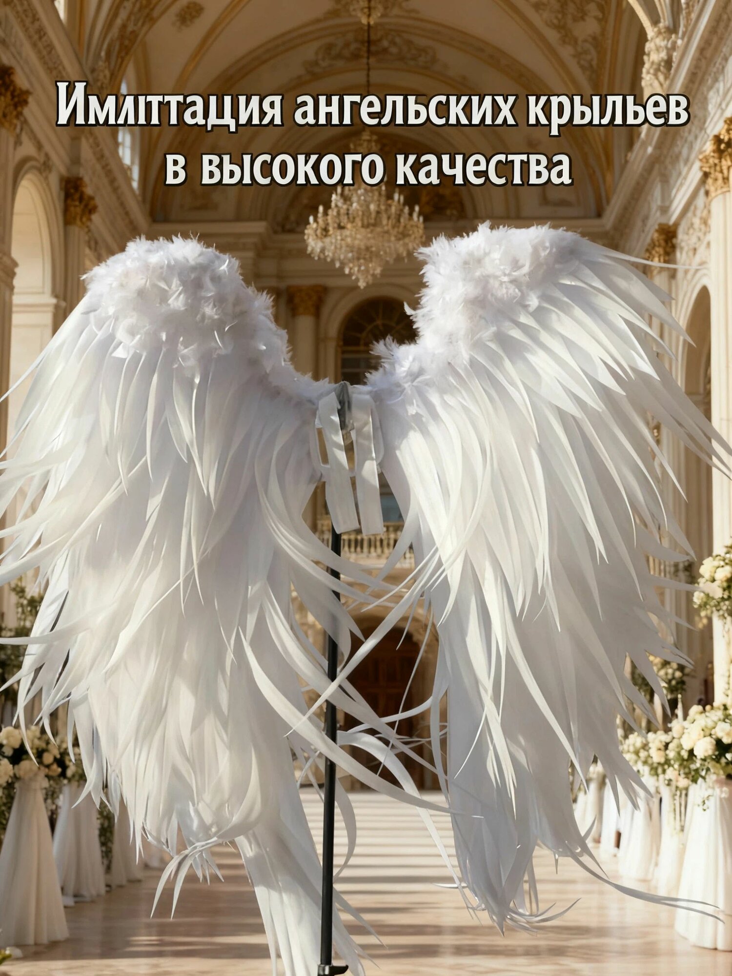 Белые крылья для фотосессии и косплея
