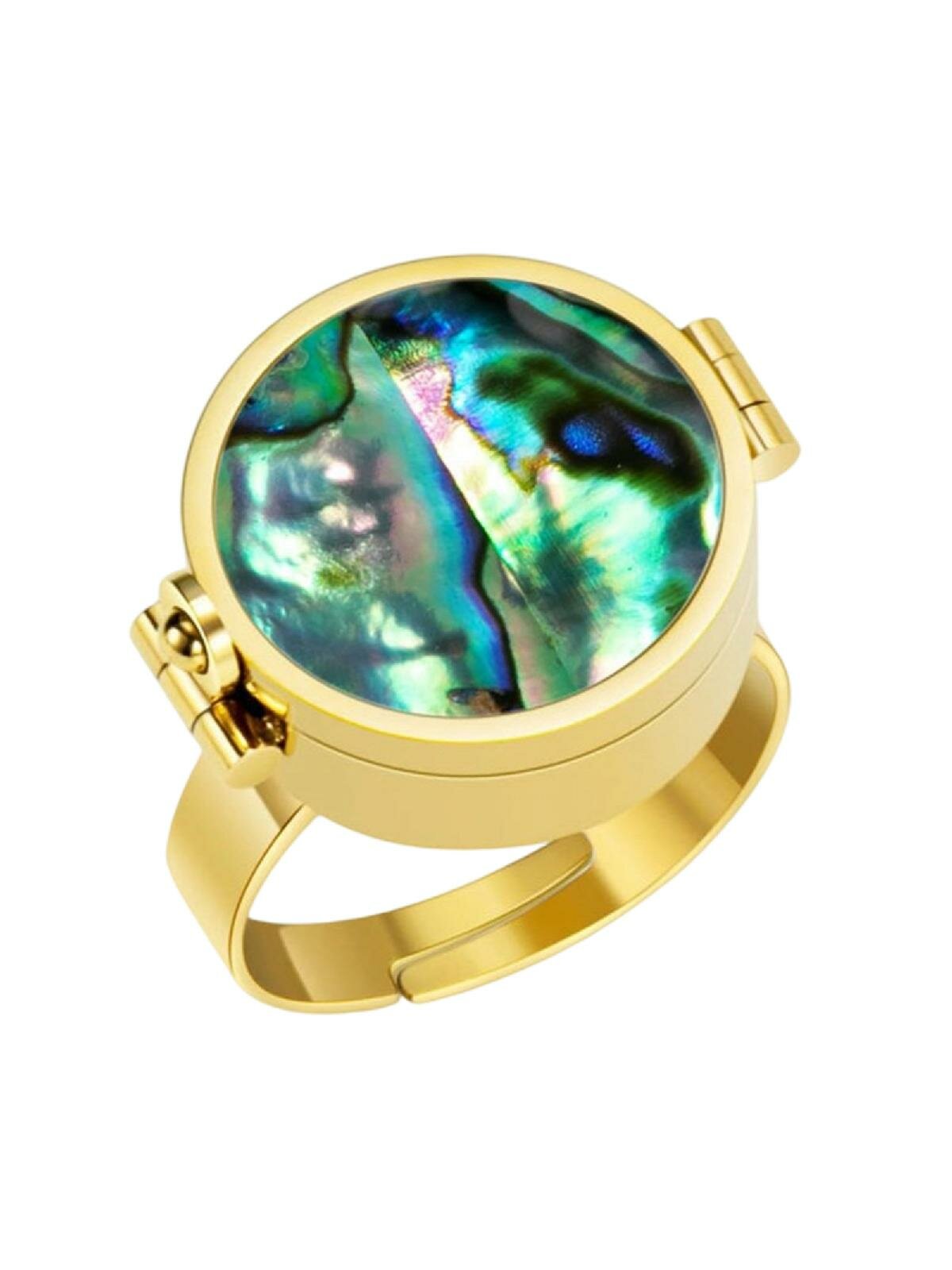 Модное кольцо из нержавеющей стали с невидимым отделением для ухода за губами