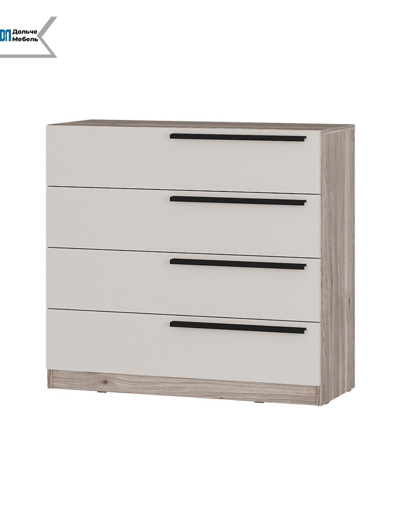 Комод для одежды с ящиками Урбан КМ-02, 90 см, в спальню, дуб смоки/кашемир