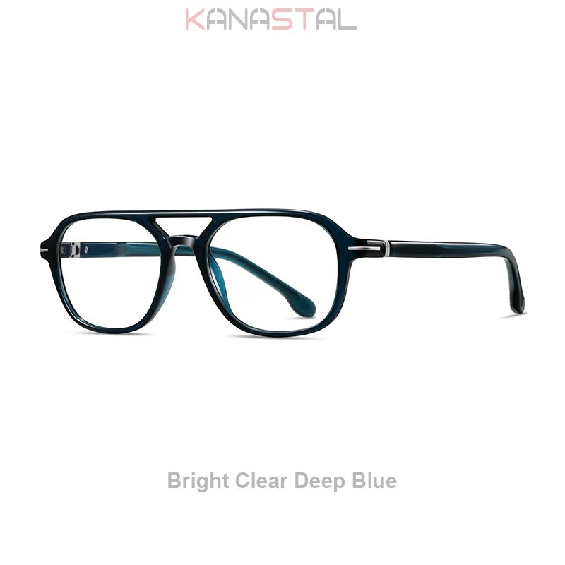 KANASTAL Очки для зрения из ацетата Clear Deep Blue, Myopia -3.00
