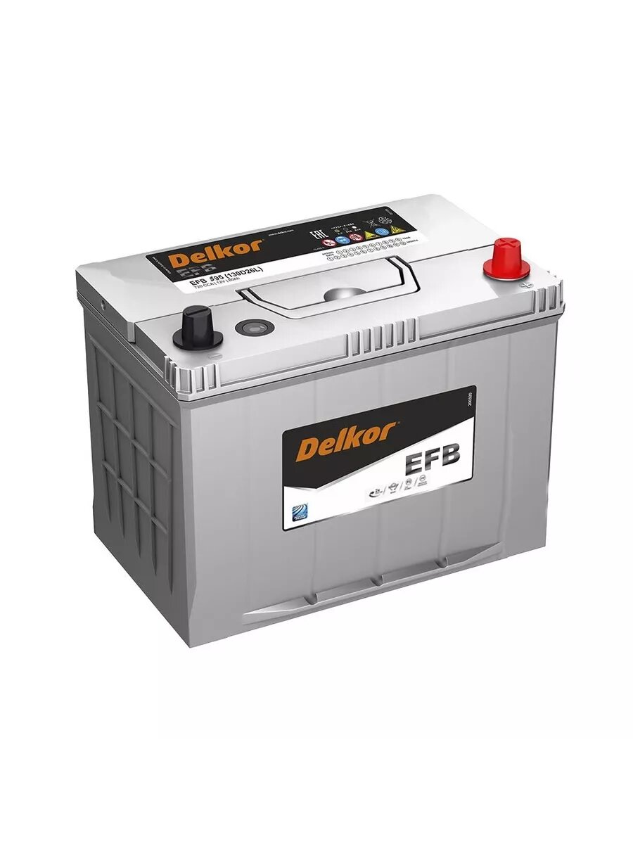 Аккумулятор DELKOR EFB 130D26L 12V 80Ач обр. пол.