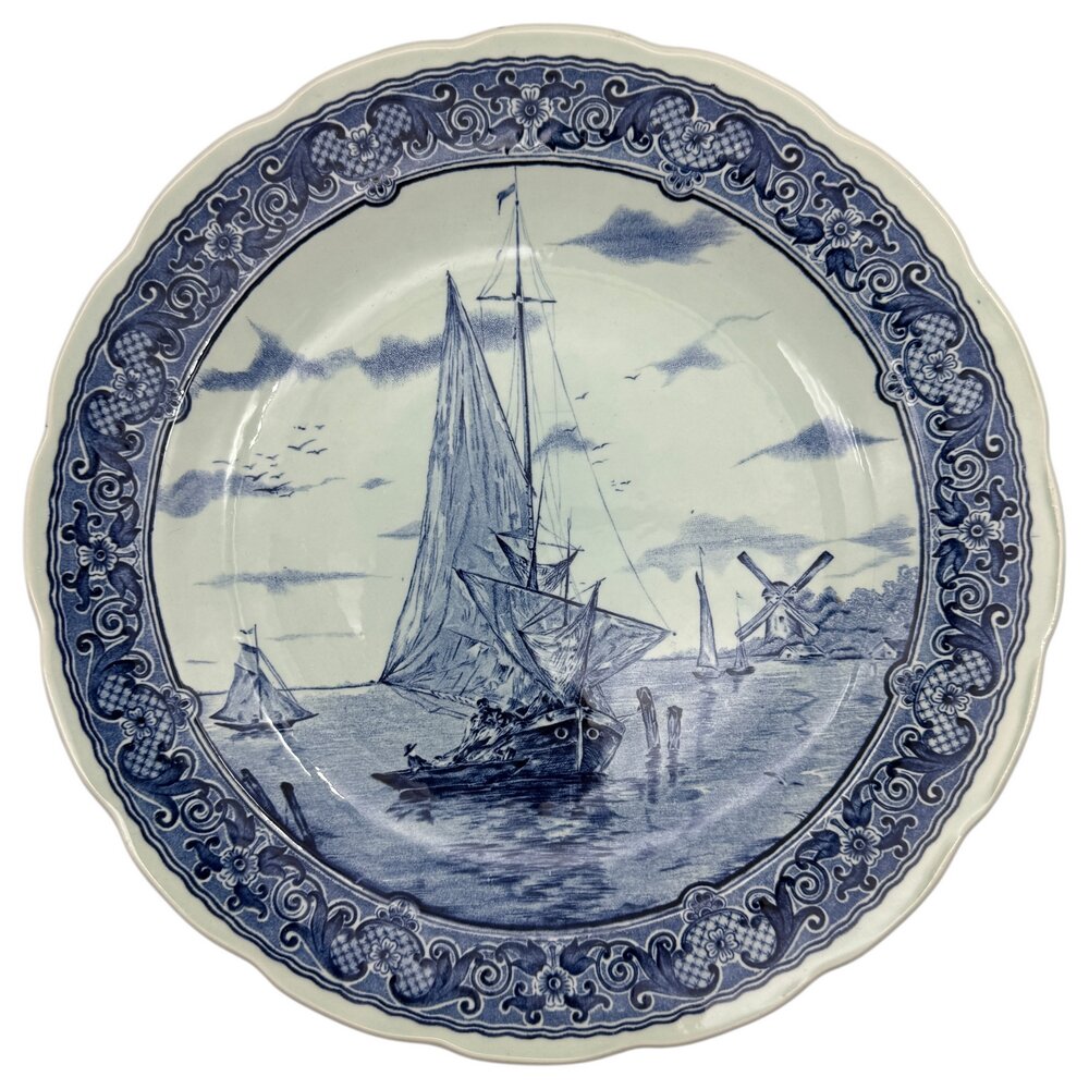 Тарелка декоративная "Парусник", 31 см, 1950-1960 гг, Royal Boch, Delft, Голландия