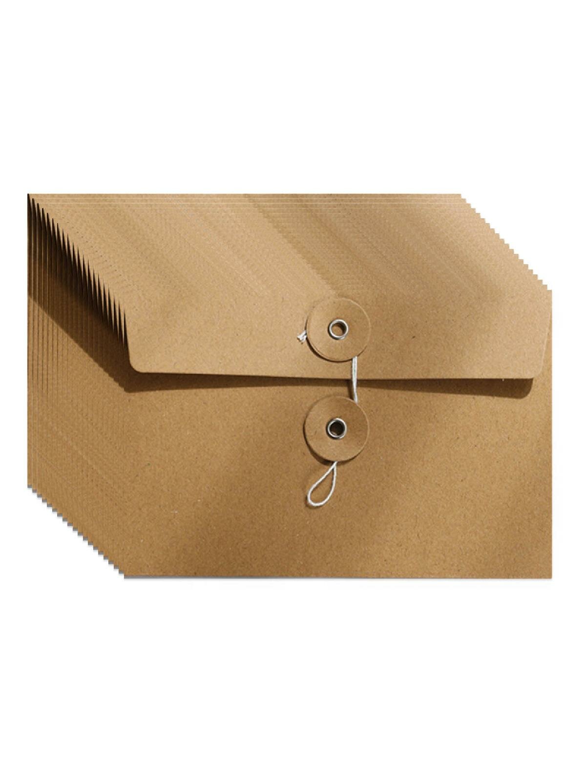 1 упаковка из 20-тонного пакета для файлов в стиле ретро с конвертом из крафт-бумаги
