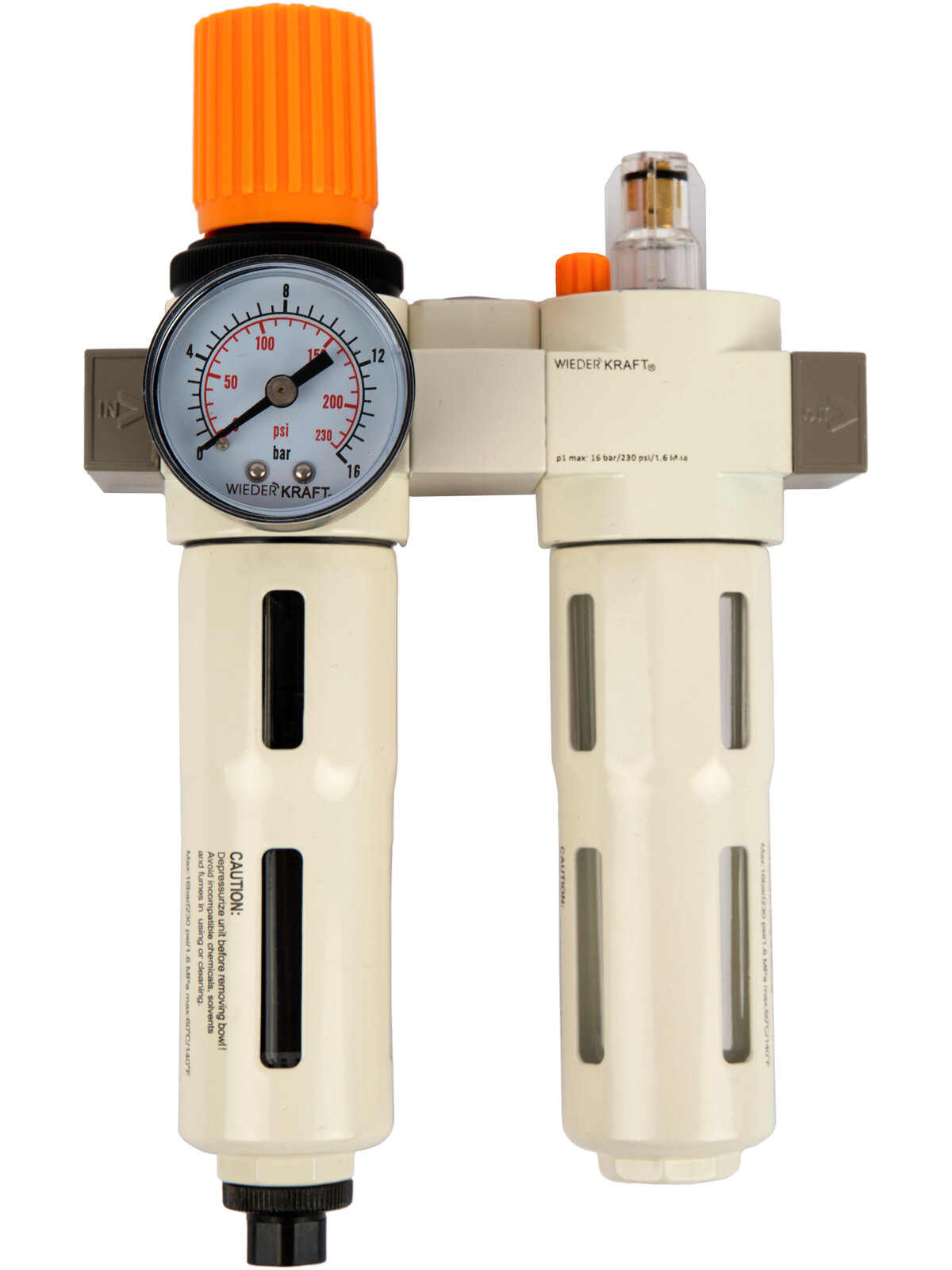 Блок подготовки воздуха WDK-70120FA, с влагоотделителем 5 мкм, лубрикатором, регулятором давления